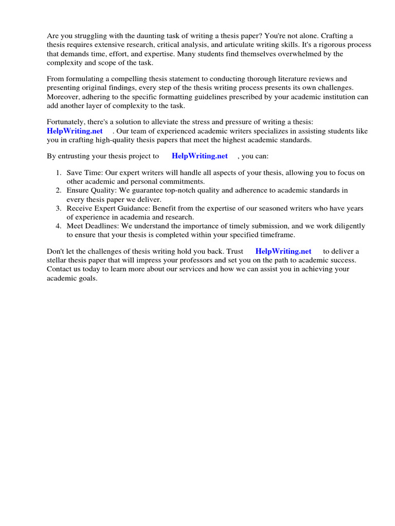 Sample of Thesis Paper Format | PDF | Thesis | Abstract (Summary)