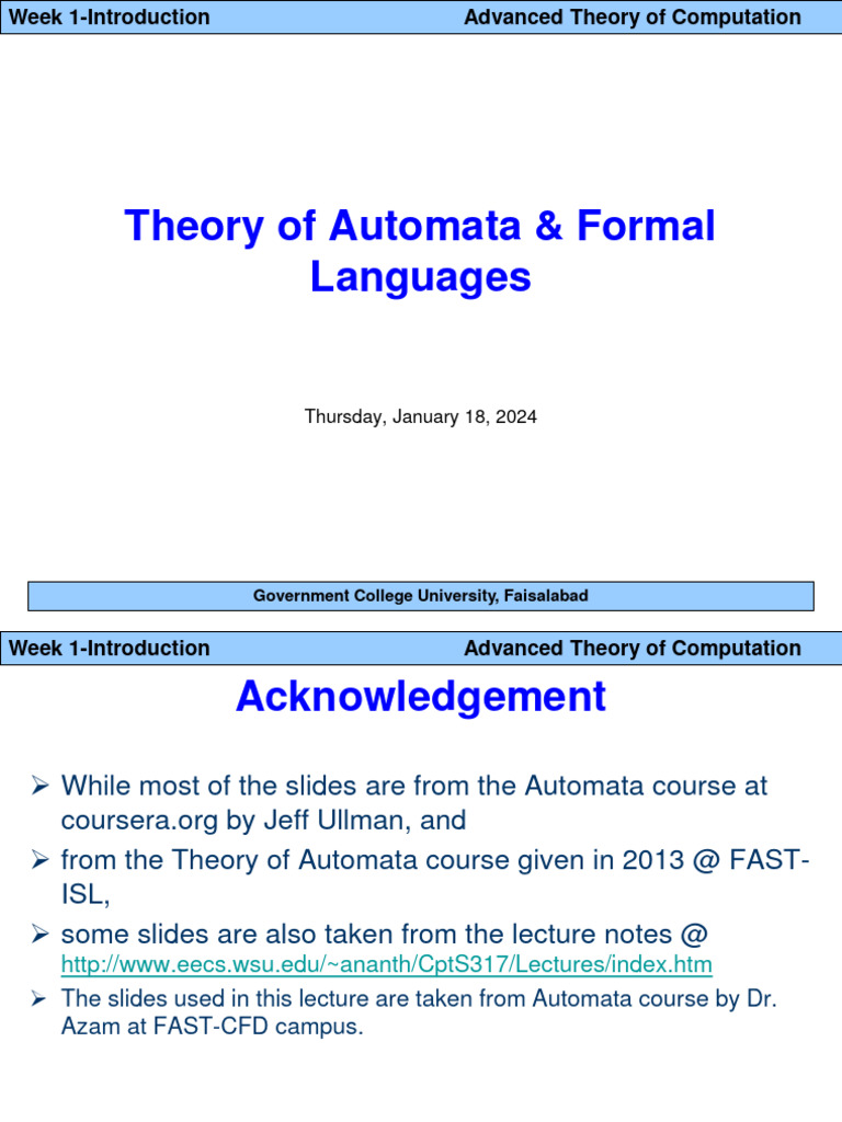 Introduction to Automata Theory | PDF | Theory Of Computation | String (Computer Science)