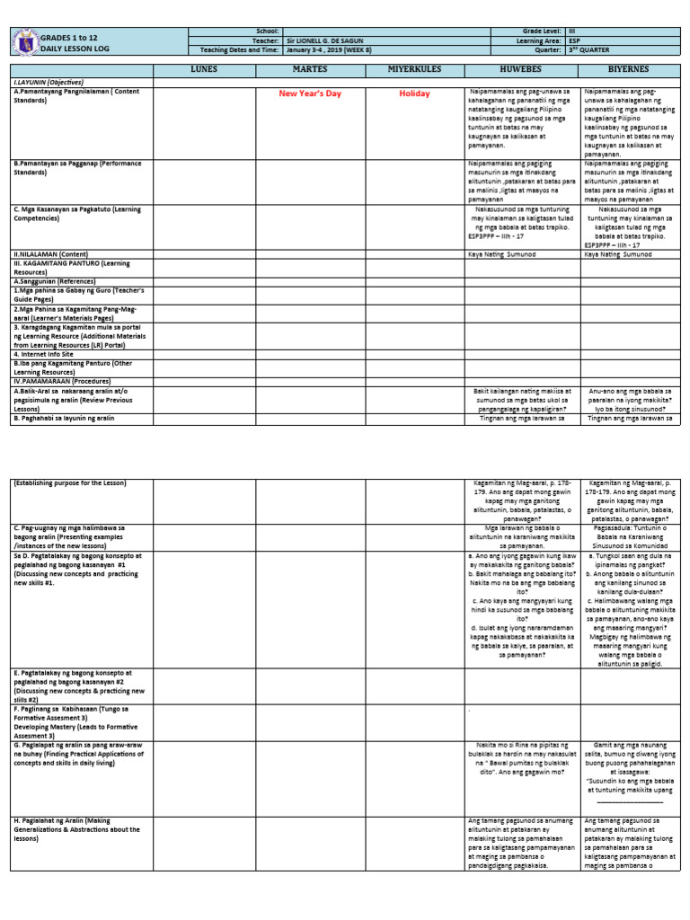 Esp 3 - Q3 - W8 DLL | PDF