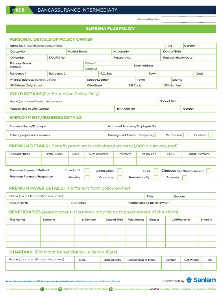 KCB Elimisha Plus Policy 1 | PDF | Insurance | Life Insurance