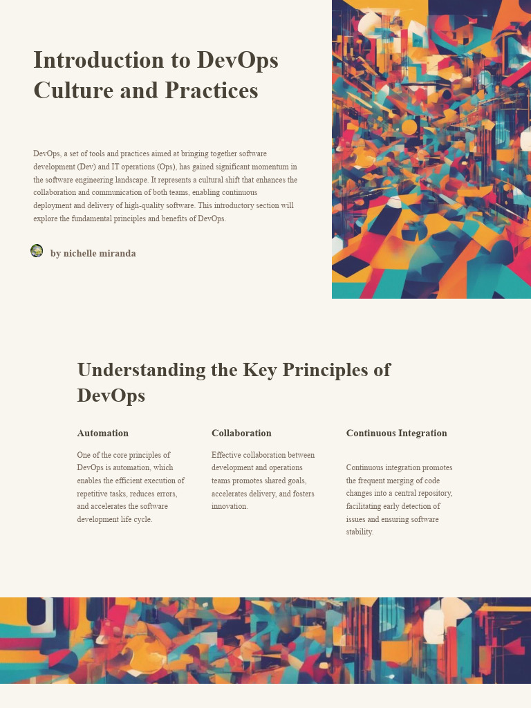 Introduction To DevOps Culture and Practices | PDF | Software Development | Computing
