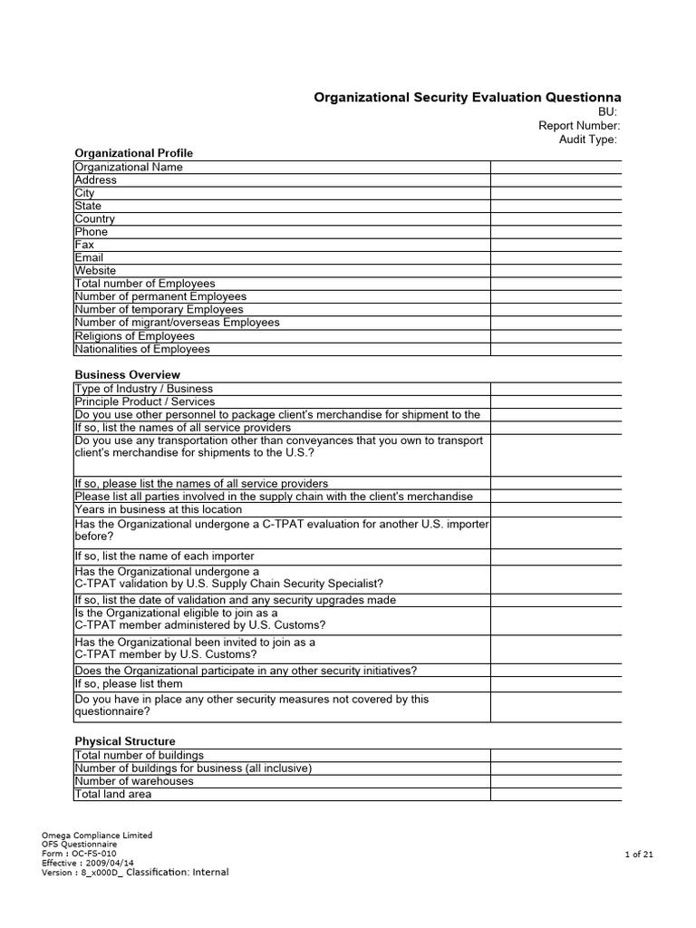 C-TPAT Audit Template | PDF | Identity Document | Background Check