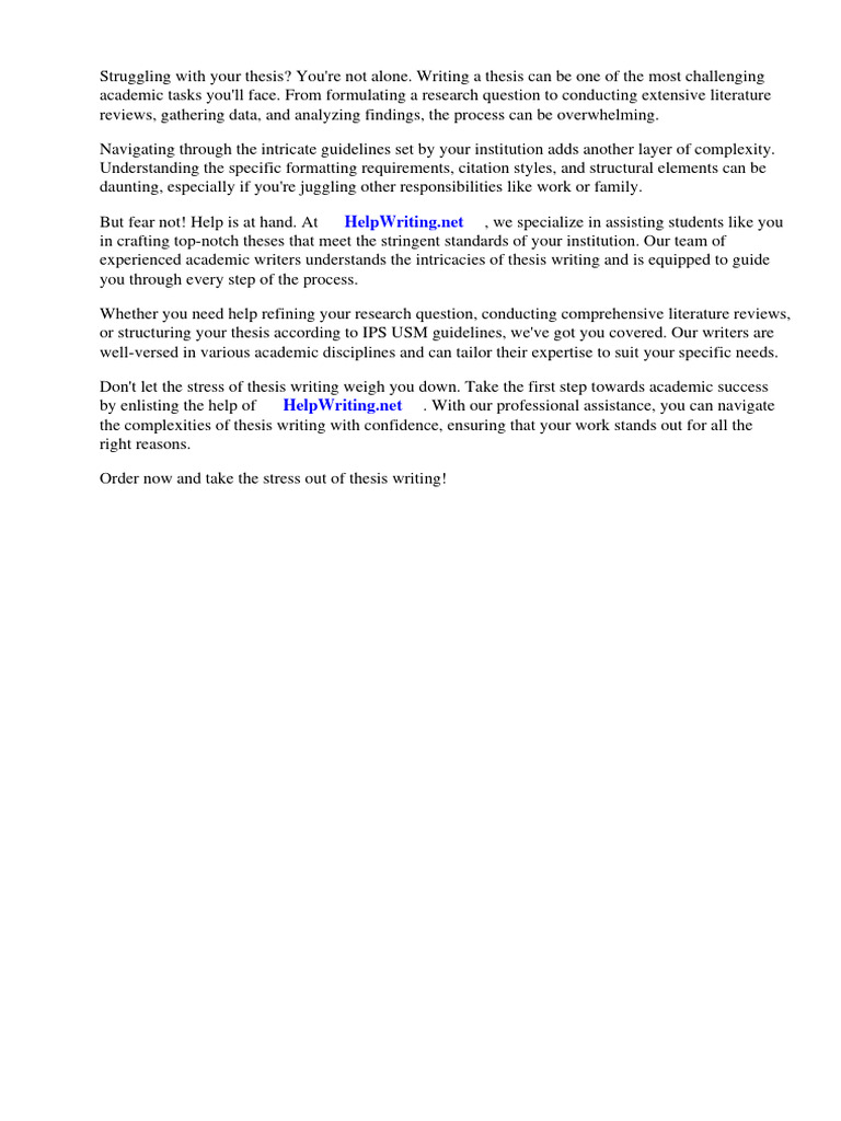 Ips Usm Thesis Guideline | PDF