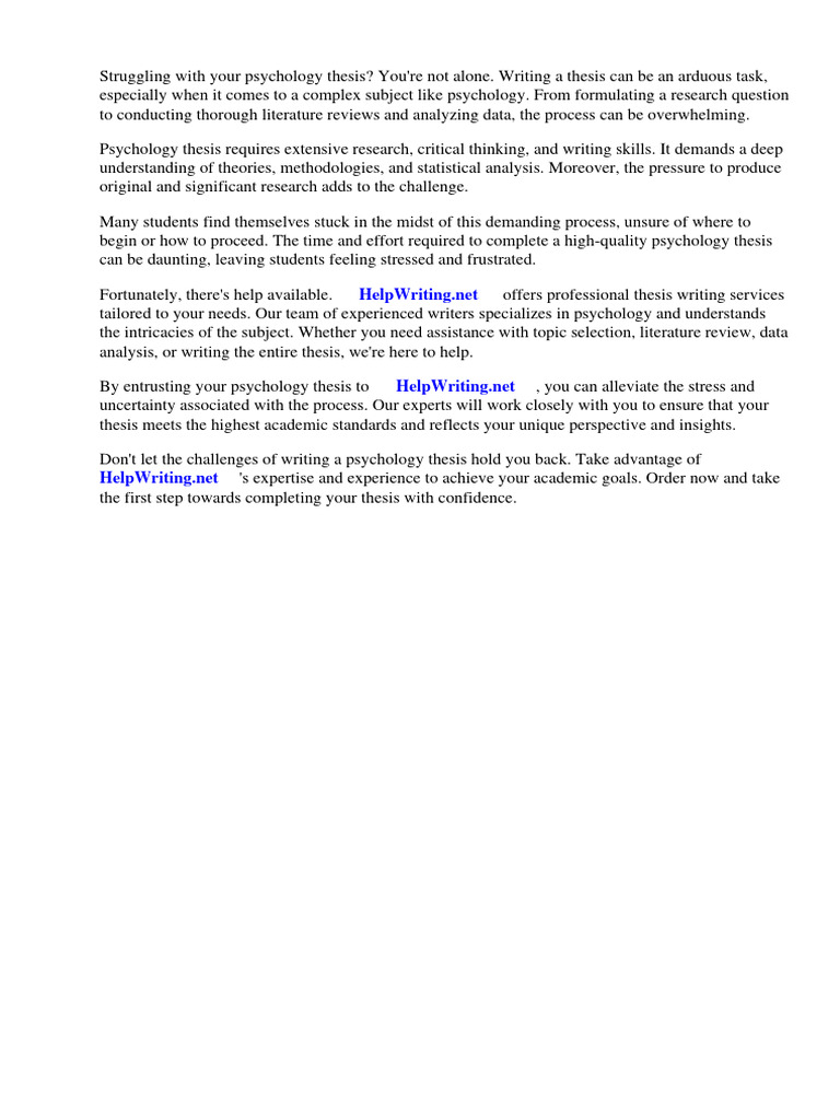 Example Thesis Title in Psychology | PDF | Thesis | Essays