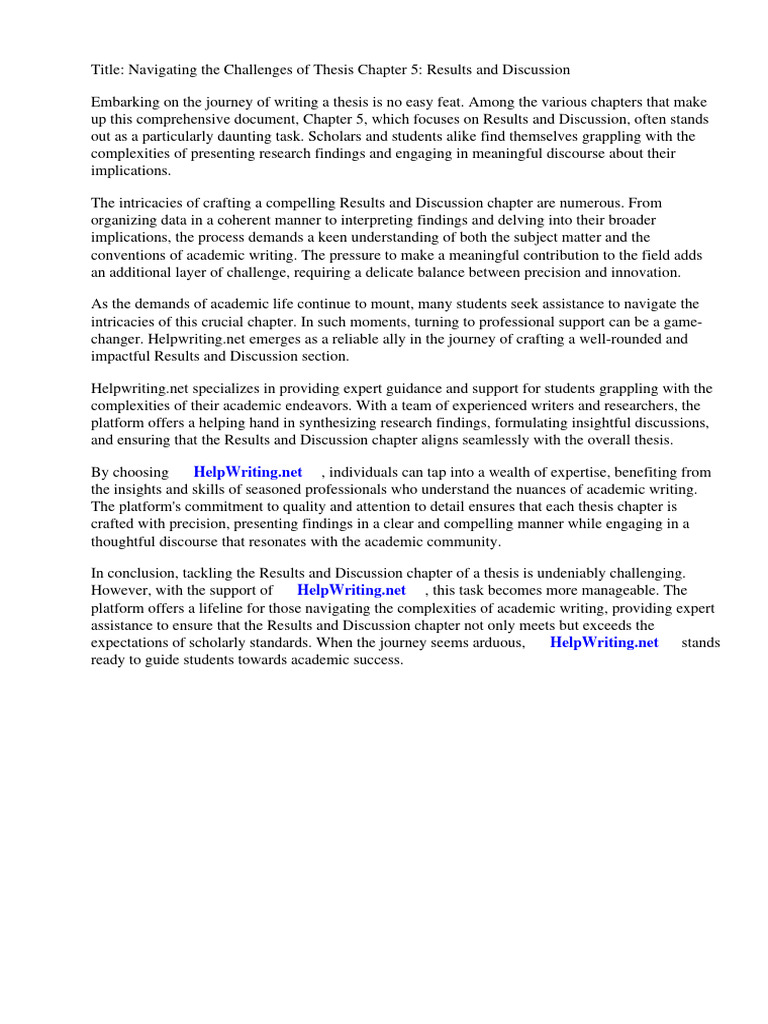 Thesis Chapter 5 Results and Discussion | PDF | Thesis | Relational Model