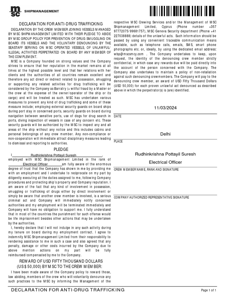 Declaration For Anti-Drug Trafficking | PDF | Encryption | Computer File