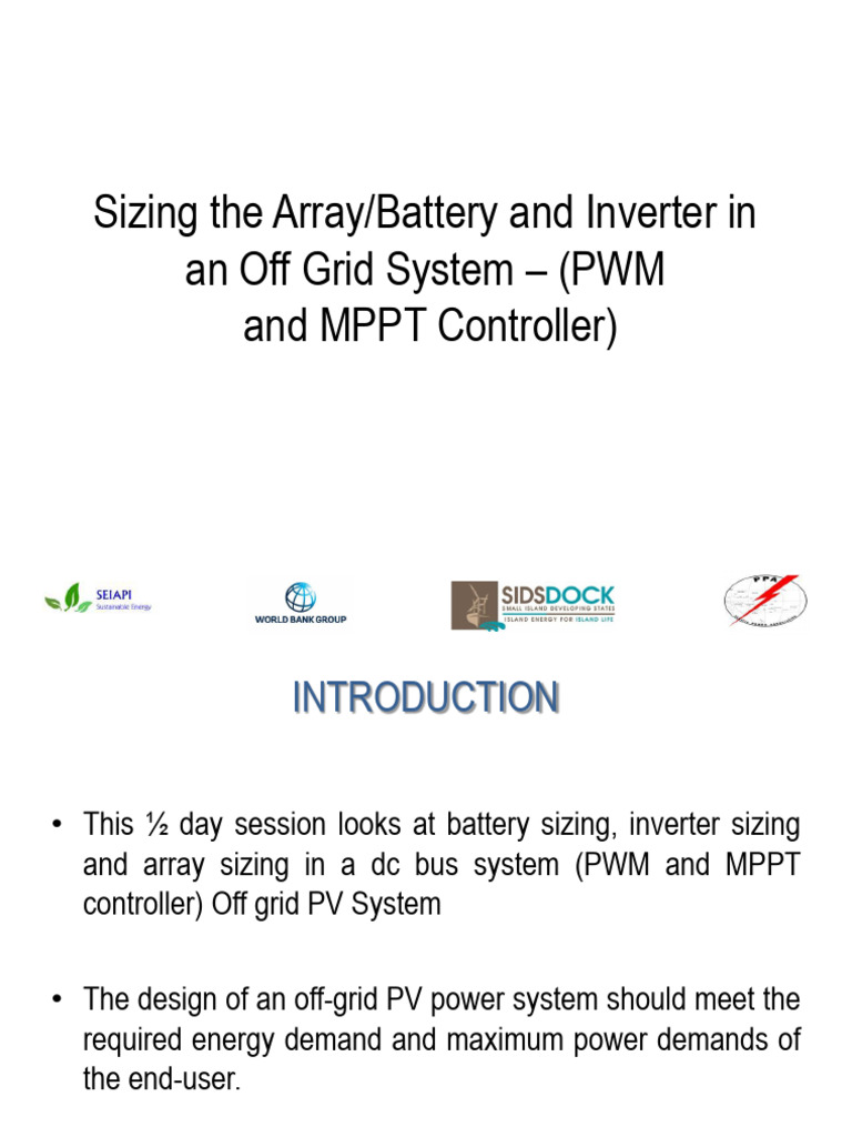 Off-Grid PV System Sizing Guide | PDF | Solar Panel | Power Inverter
