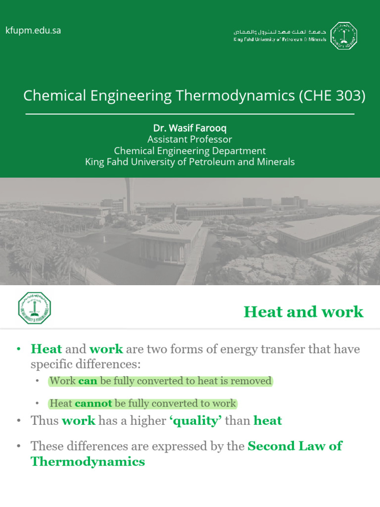 Chemical Engineering Thermodynamics (CHE 303) : Kfupm - Edu.sa ...