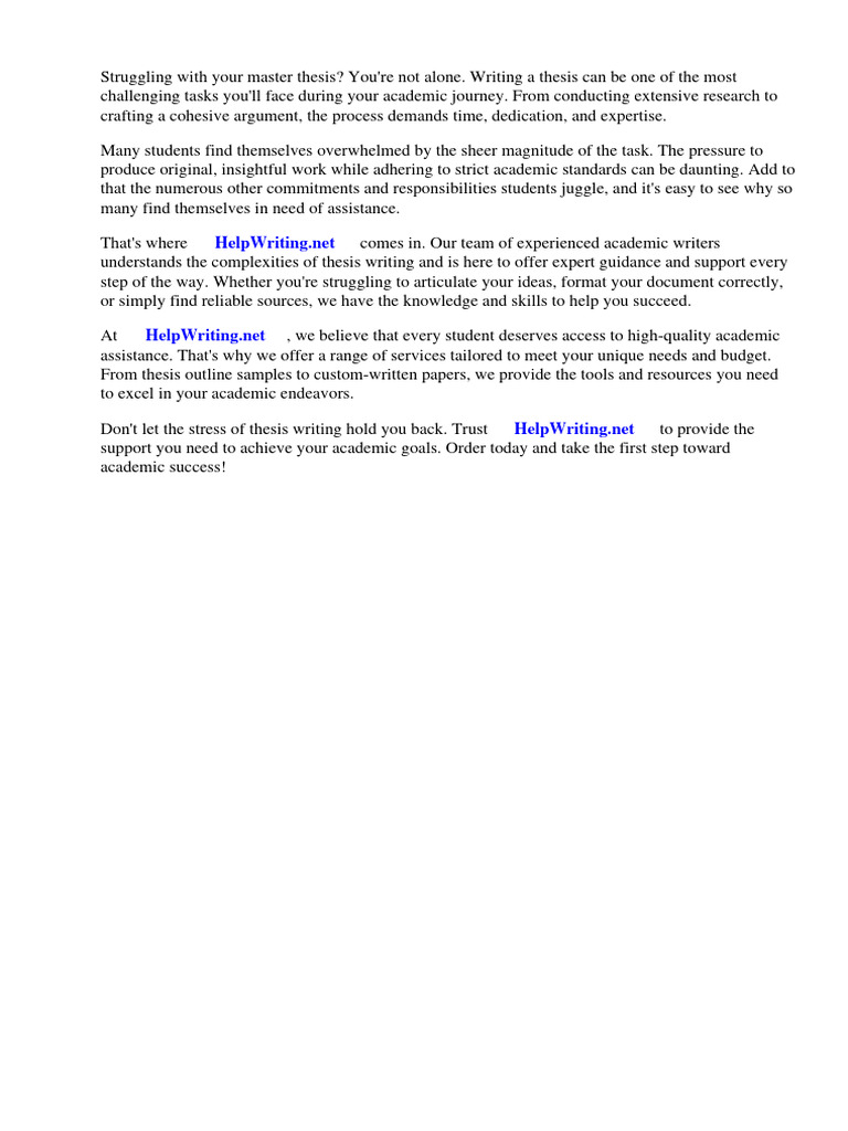 Master Thesis Outline Sample | PDF | Thesis | Essays