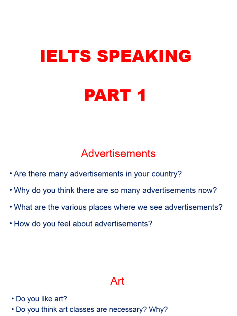 Ielts Speaking Part 1 | PDF | Dream | Chocolate