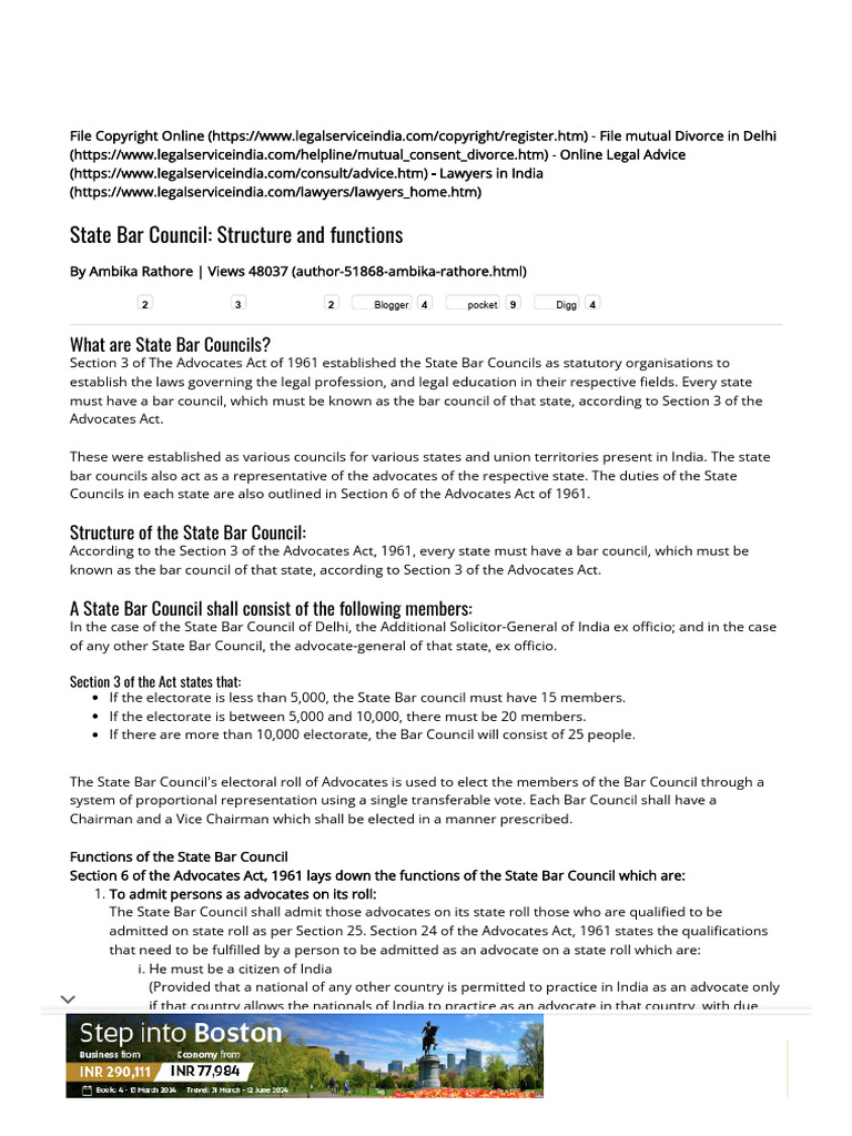 State Bar Council - Structure and Functions | PDF | Advocate | Justice