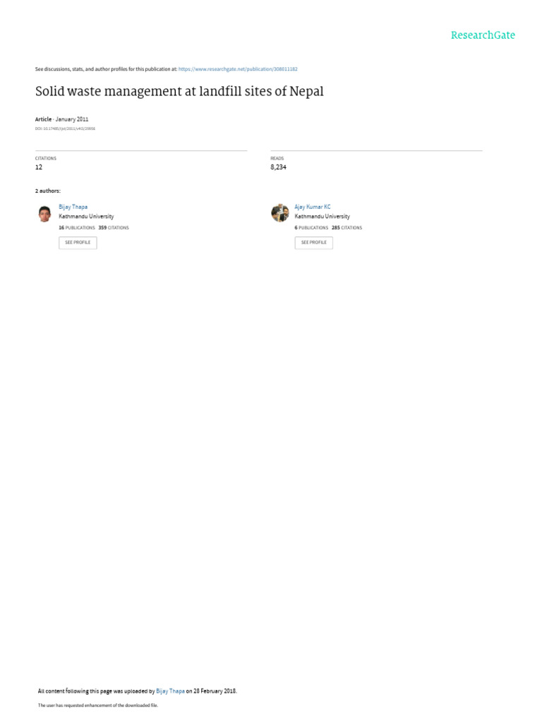 Solid Waste Management Landfill SitesofNepal | PDF | Landfill | Waste