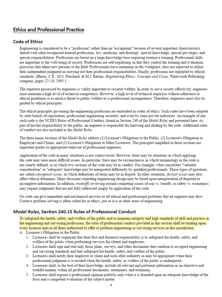 Fe Handbook Ethics | PDF