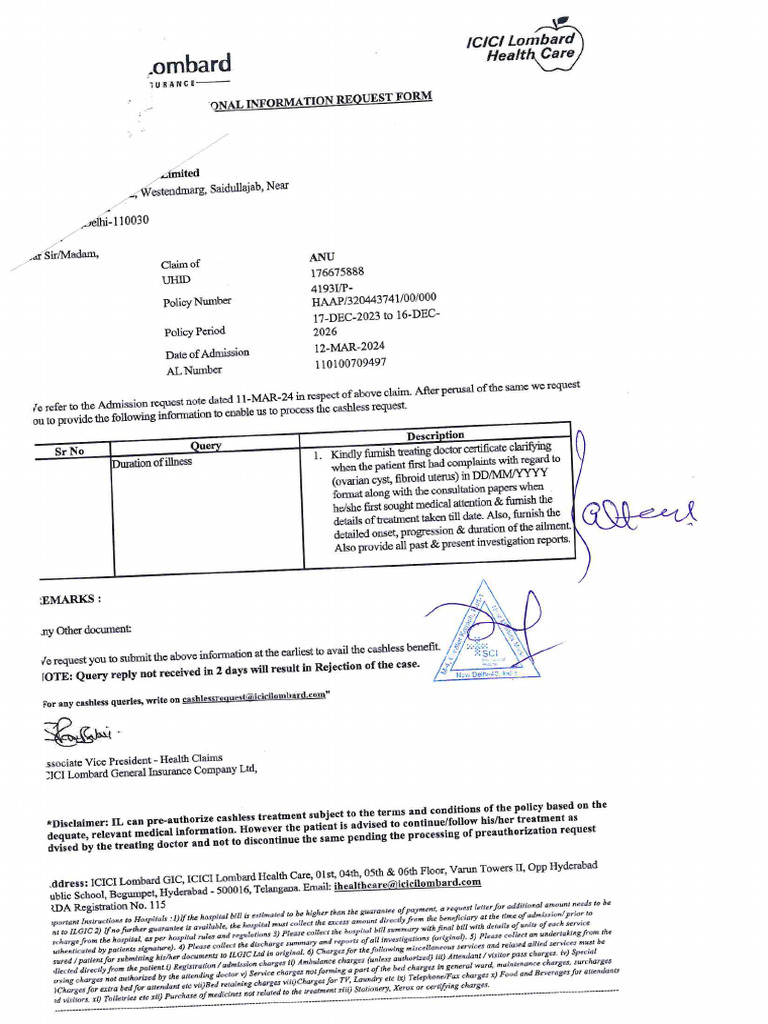 Query Reply of Patient Anu | PDF