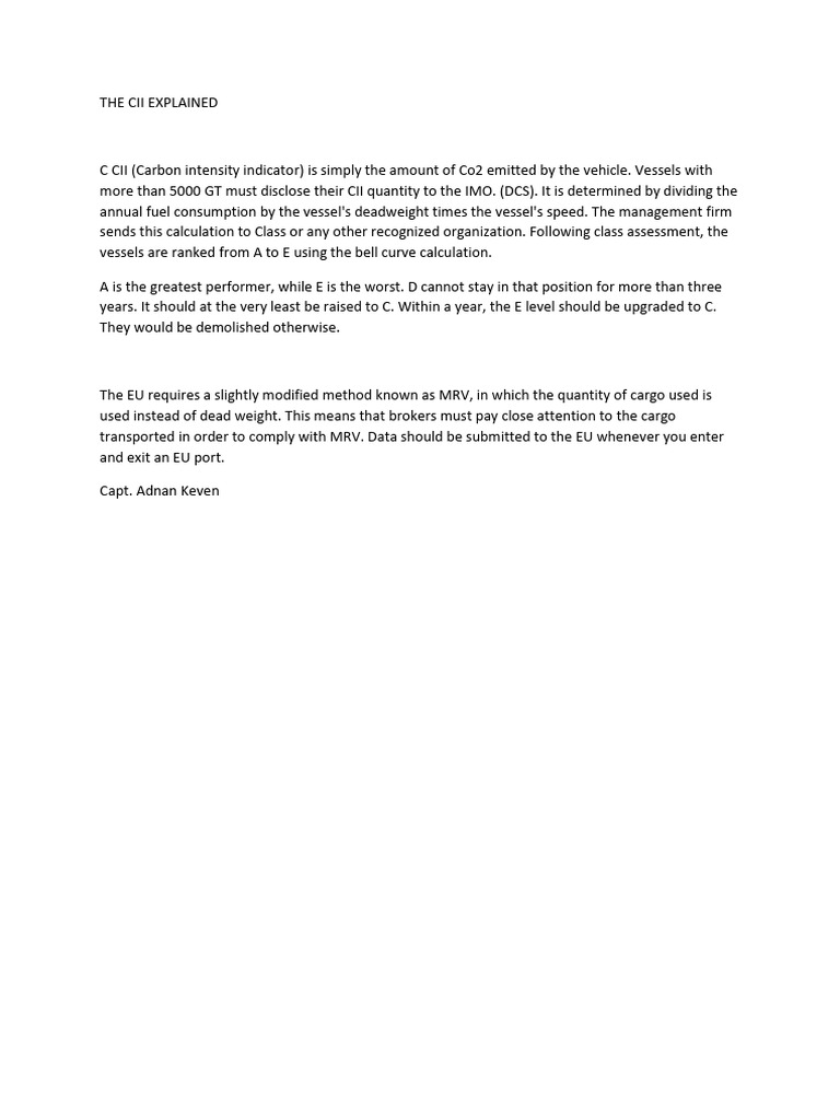 The Cii Explained | PDF