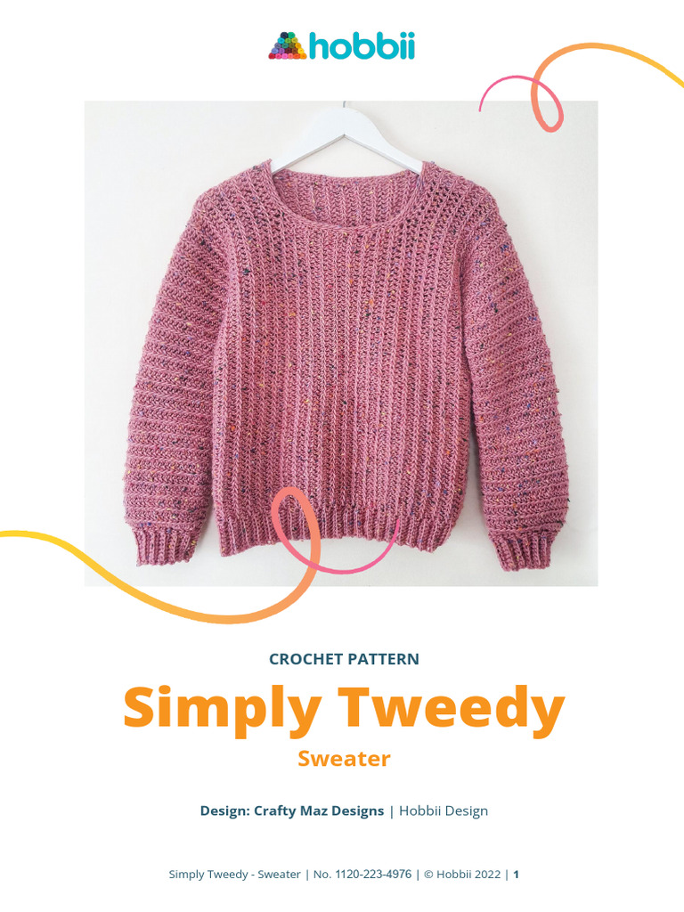 Simply Tweedy Sweater Pattern | PDF | Crochet | Knitting