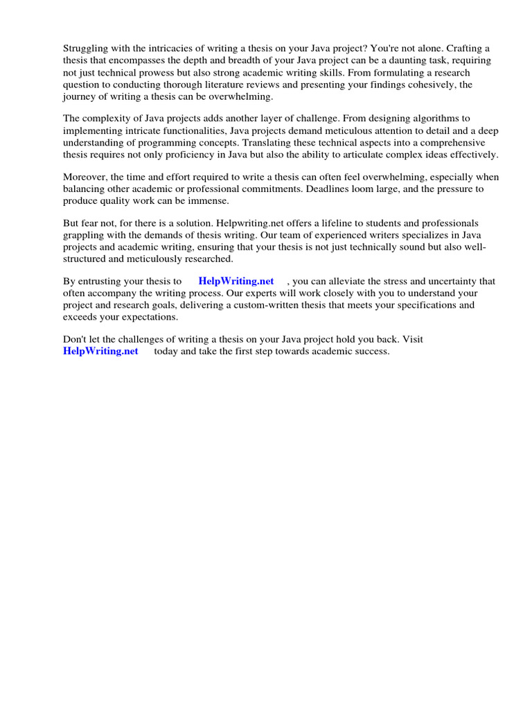 Java Project Thesis | PDF