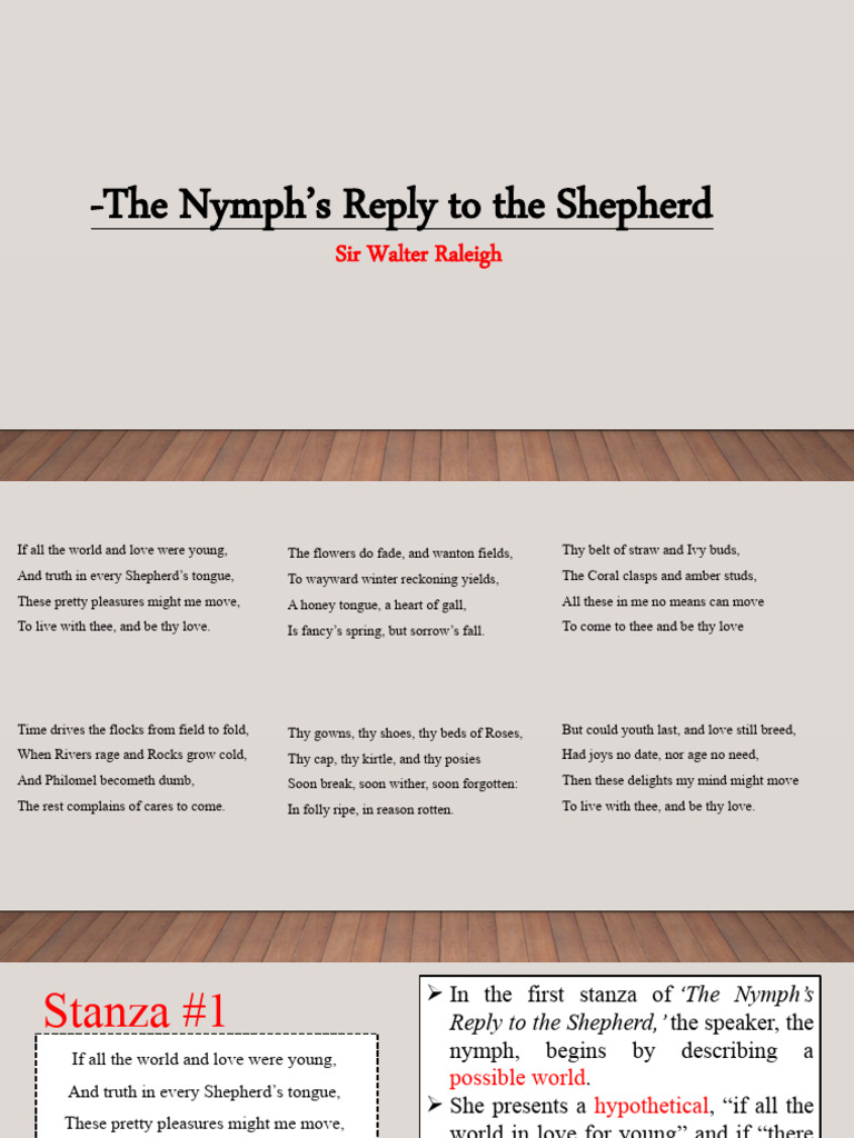 The Nymphs Reply To The Shepherd | PDF | Mystery, Thriller & Crime ...