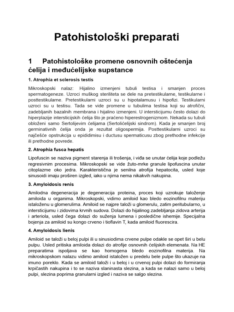 Preparati Patologija 2 | PDF