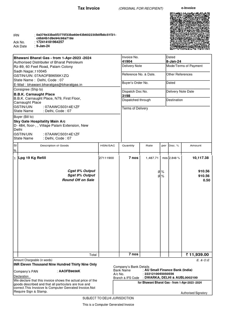 B.B.K. CP 8 Jan 2024 | PDF | Invoice | Taxes