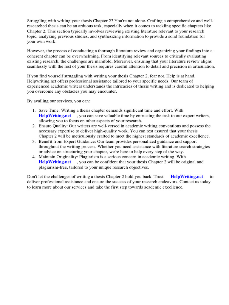 Thesis Chapter 2 Scribd | PDF | Thesis | Methodology