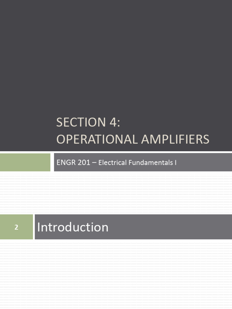 SECTION 4 Operational Amplifiers | PDF