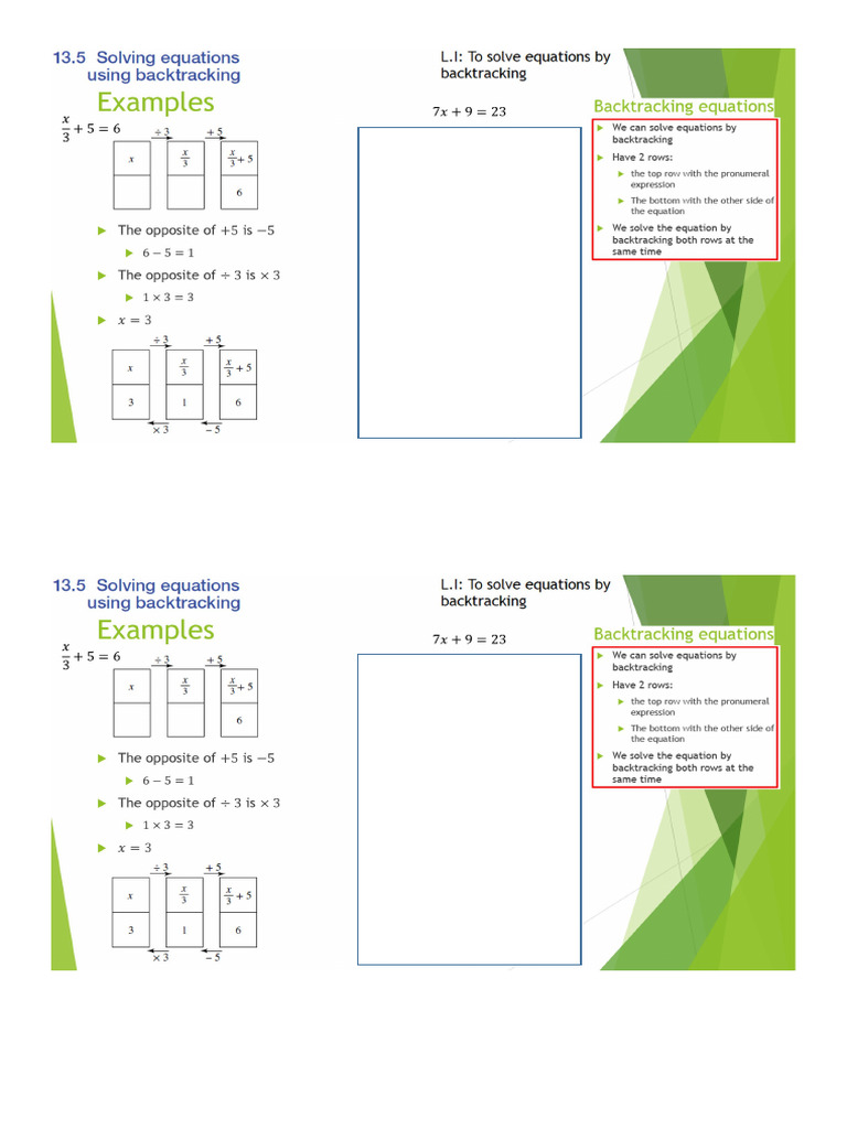 13.5 Solving Equations Using Backtracking | PDF