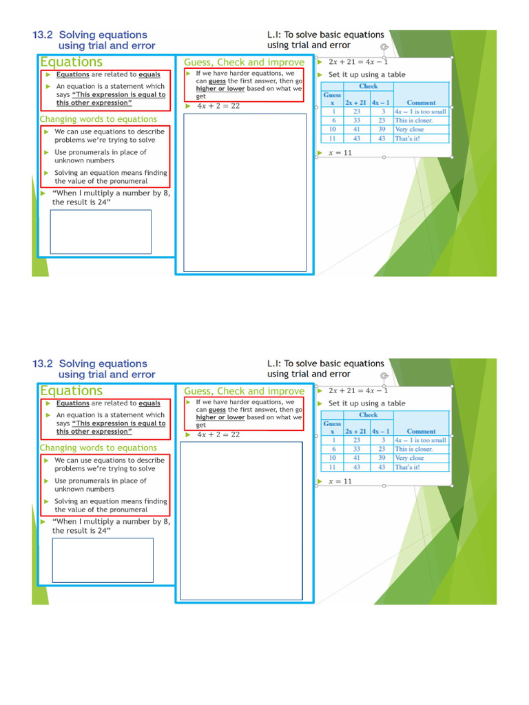 13.2 Solving Equations Using Trial and Error | PDF