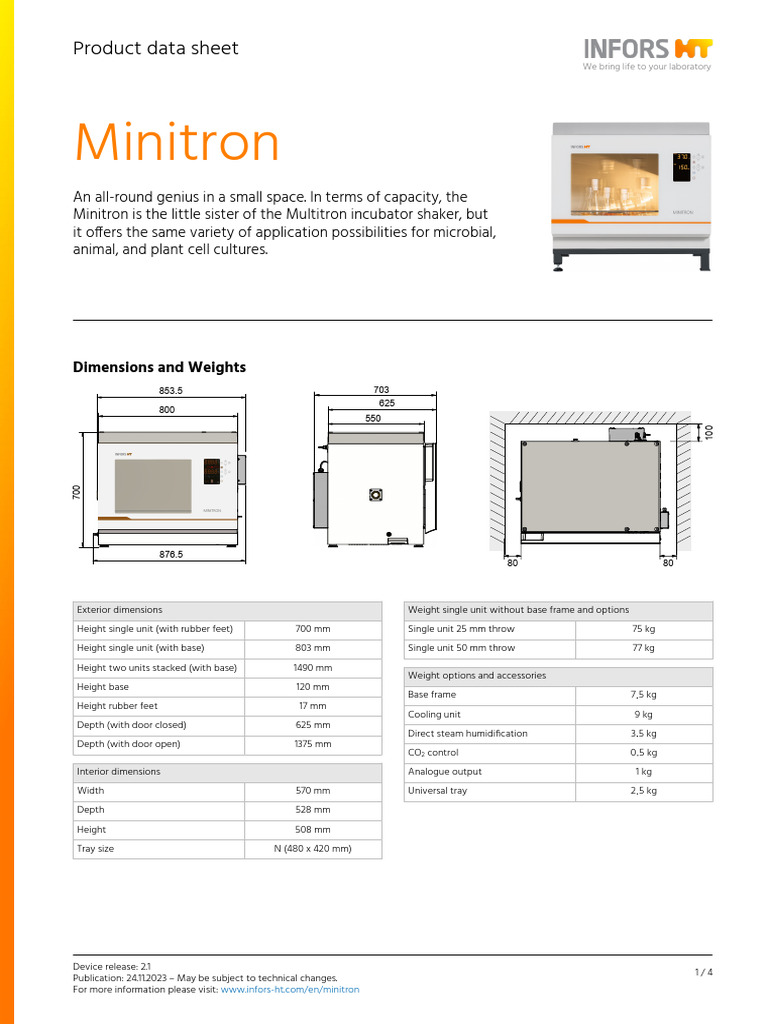 Product Data Sheet Minitron 1 en GB | PDF | Physical Quantities ...