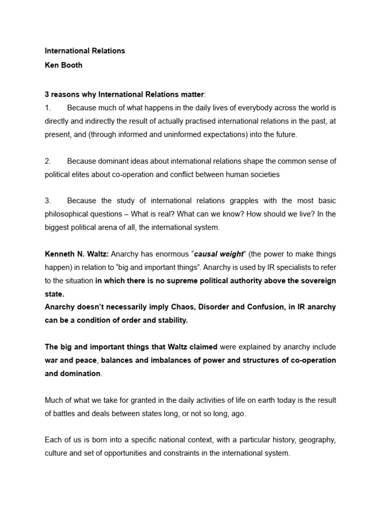 Ken Booth - IR | PDF | State (Polity) | Sovereignty