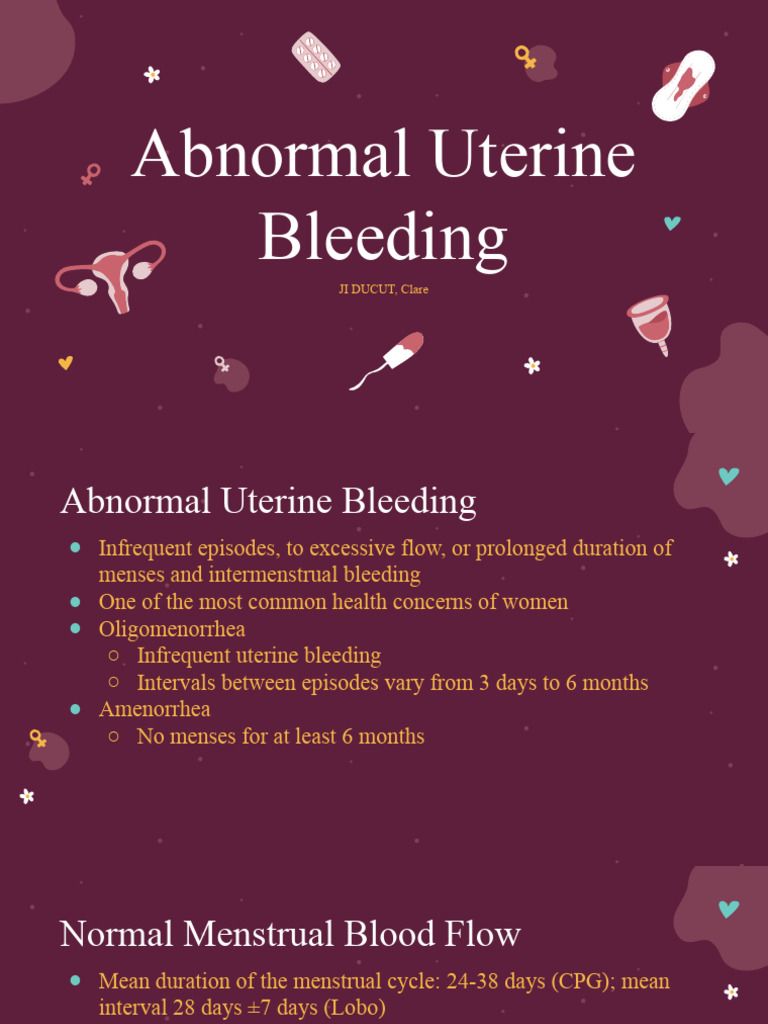 Abnormal Uterine Bleeding | PDF | Menstruation | Menstrual Cycle
