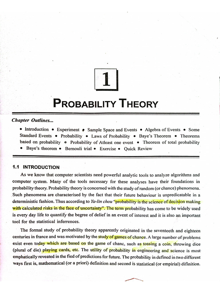 Probability Full Notes (From Book) | PDF