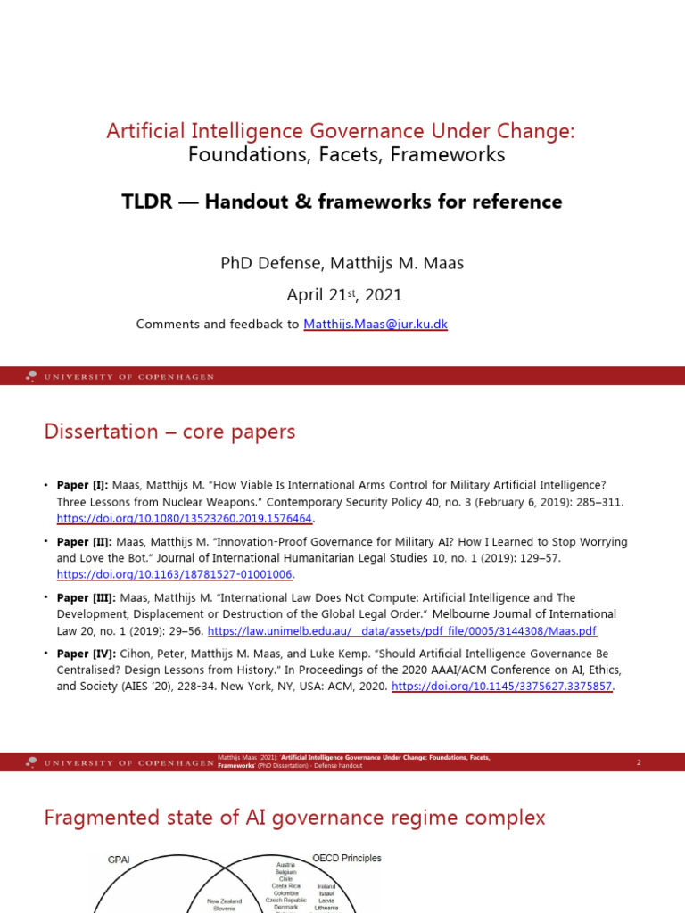 Slide Deck Thesis Maas - AI Governance Under Change - TLDR Handout and Models | PDF | Artificial ...