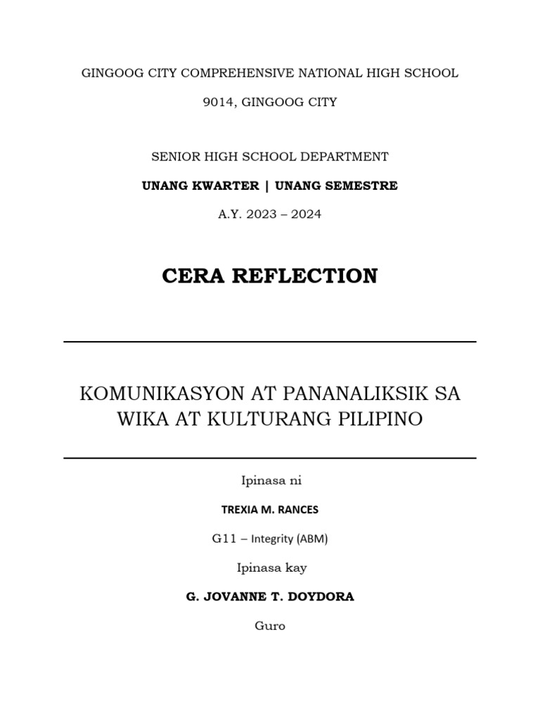 Cera Reflection | PDF