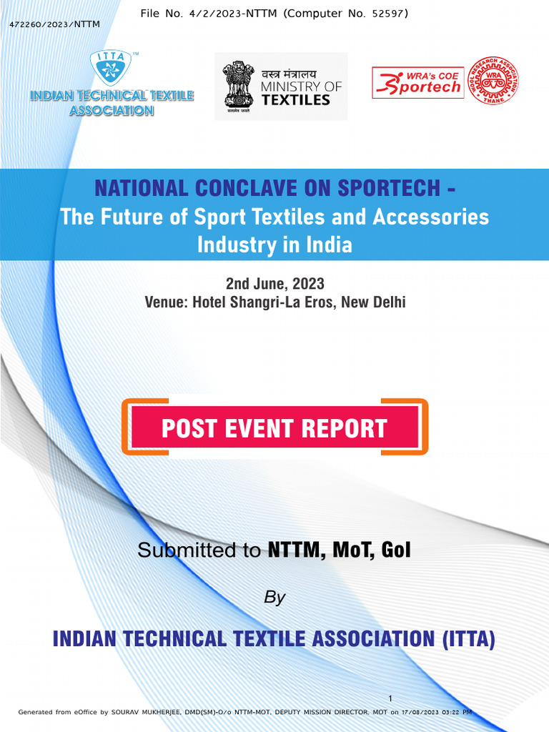Post Event Report of National Conclave On Sportech | PDF | Textiles ...