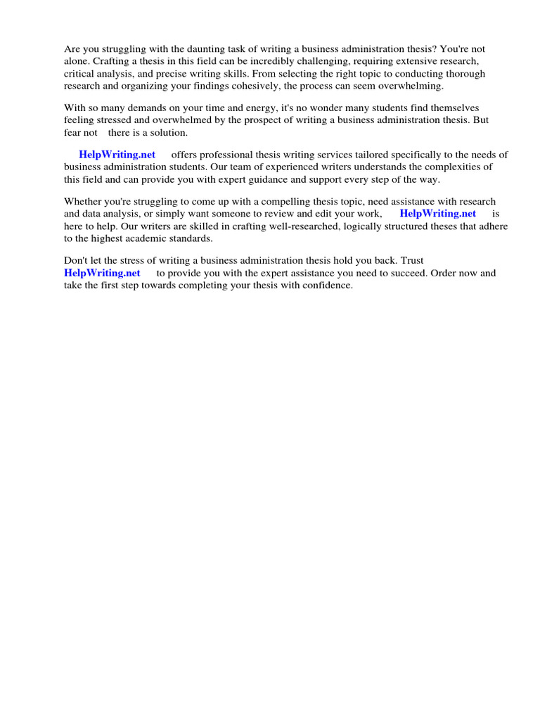 Business Administration Thesis Titles | PDF