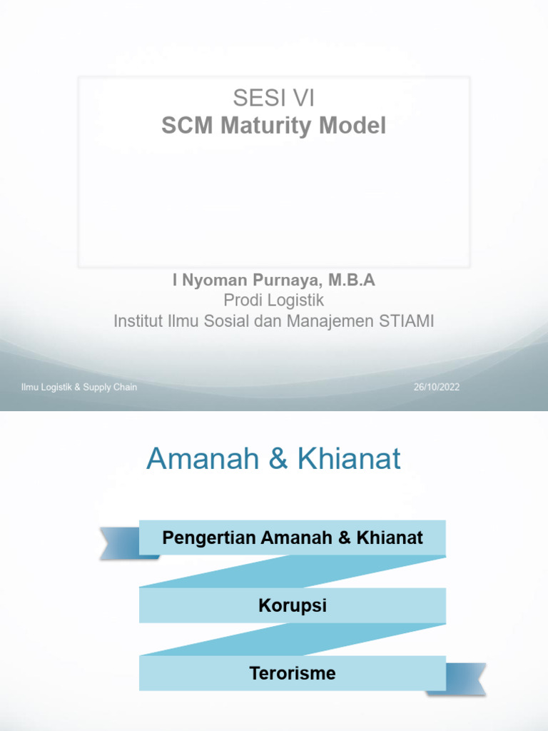 Sesi 6 - SCM Maturity Models | PDF