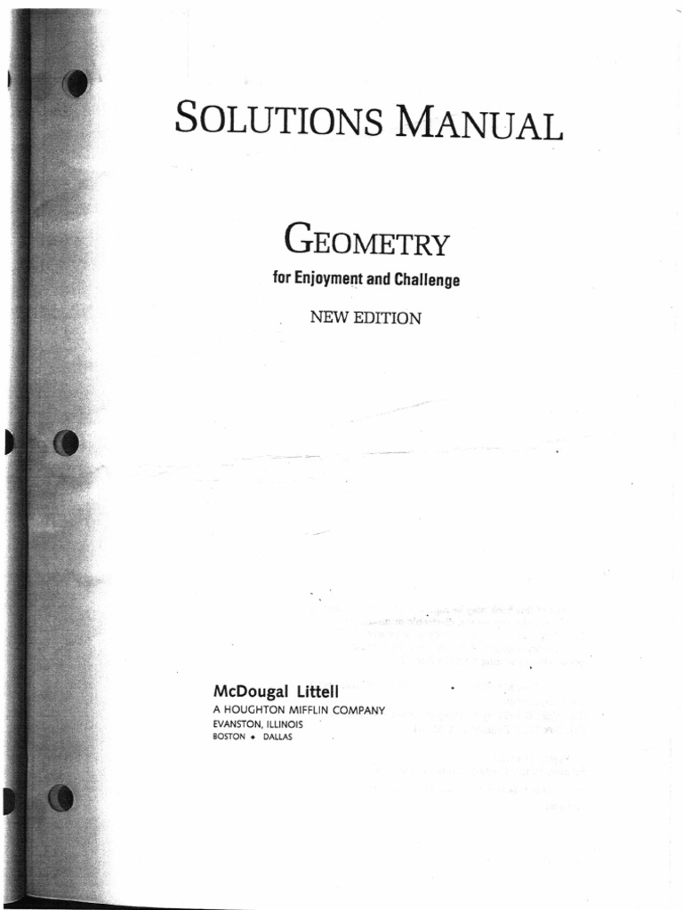 McDougal Littell Solutions Manual For Geometry For Enjoyment and ...