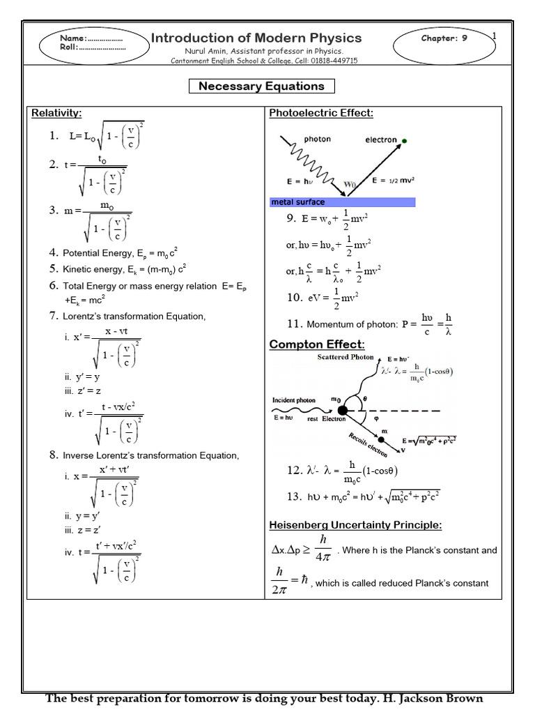 Introduction of Modern Physics by Nurul Amin Sir | PDF | Photoelectric ...