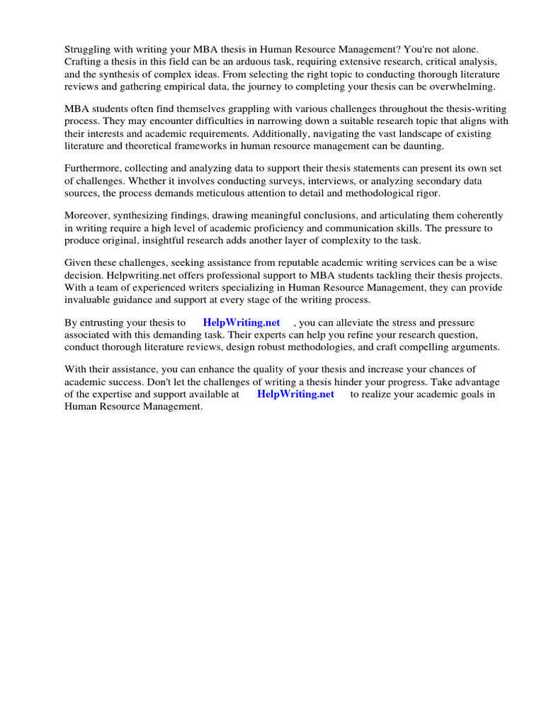 Mba Thesis Topics in Human Resource Management | PDF | Human Resource ... Mba Thesis Topics in Human Resource Management | PDF | Human Resource ...