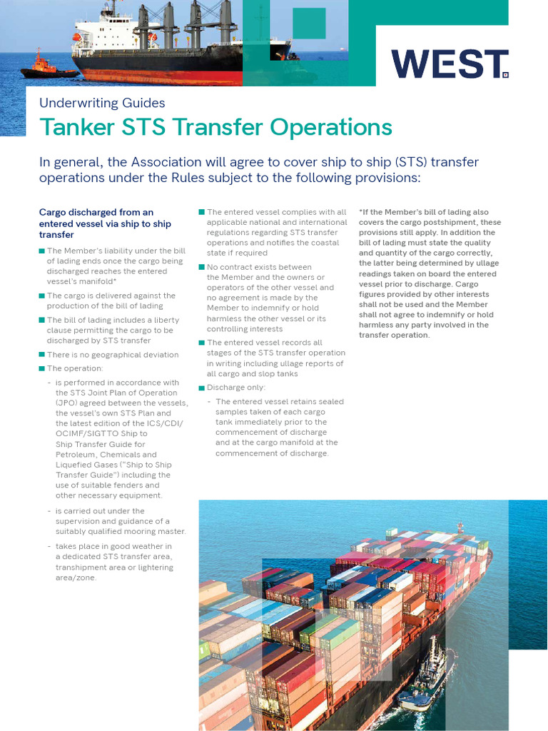 Tanker STS Transfer Operations | PDF | Bill Of Lading | Shipping