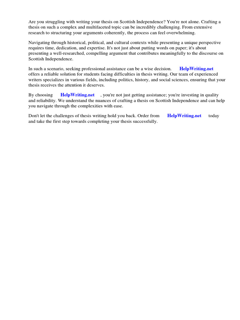 Thesis Scottish Independence | PDF | Social Science | Law