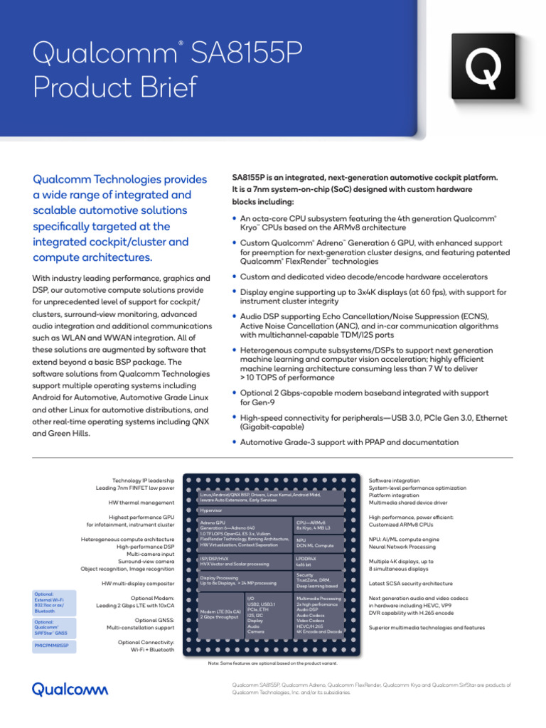 Qul7413 Sa8155 Productbrief r4 | PDF