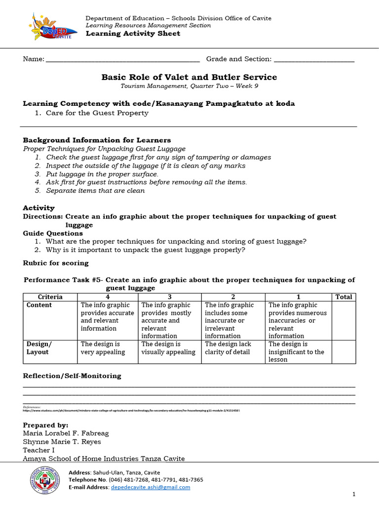 LEARNING ACTIVITY SHEET | PDF | Education Theory | Human Communication