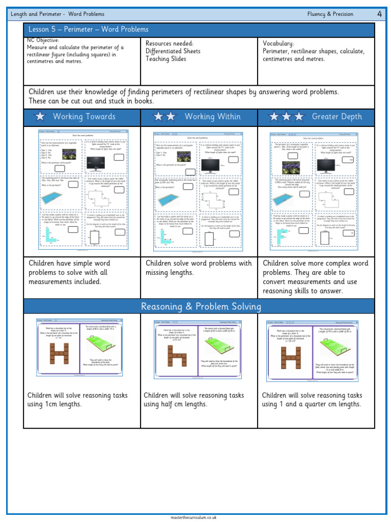 Perimeter Word Problems for Grade 4 | PDF | Length | Area