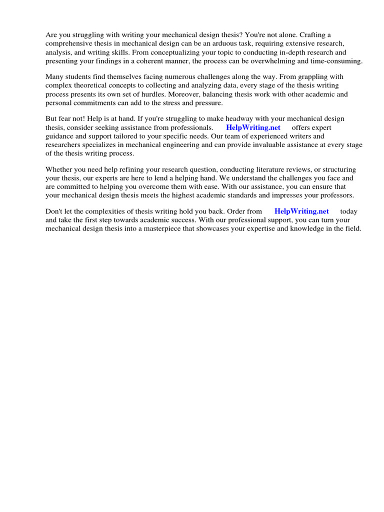 Mechanical Design Thesis PDF | Download Free PDF | Robotics | Simulation
