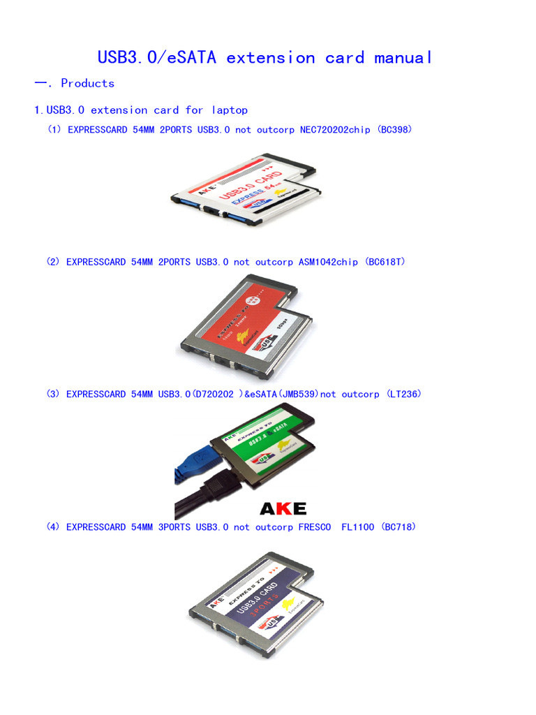 USB3.0&ESATA Catalog and Installation Methods | PDF | Usb | Computer Engineering