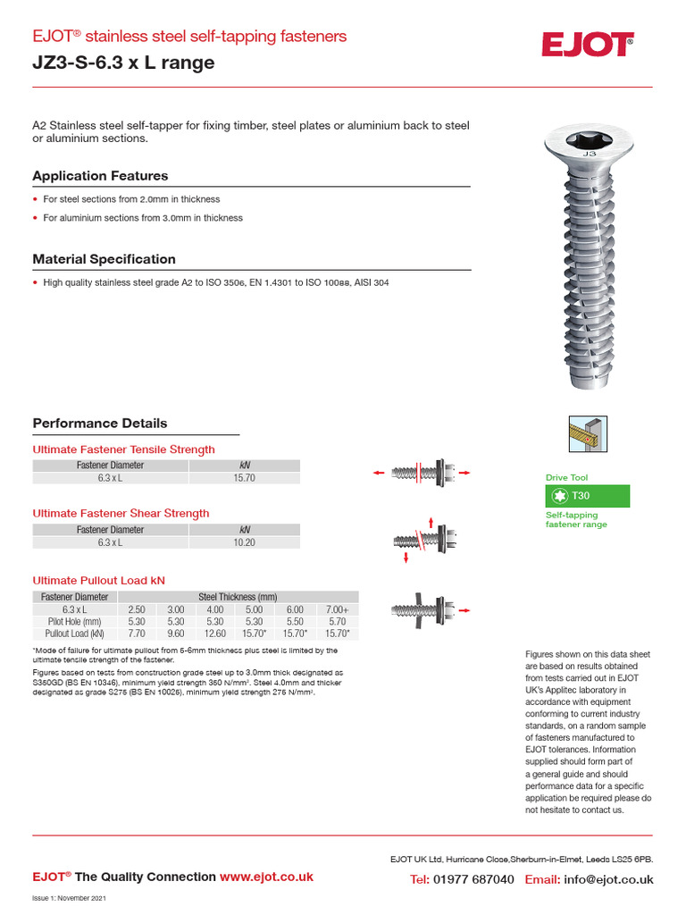 JZ3 S 6.3 UK Datasheet Issue 1 | PDF | Strength Of Materials ...