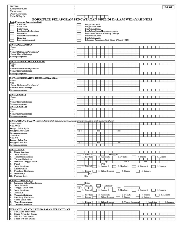 Formulir Pencatatan Sipil | PDF