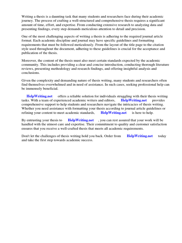 Thesis Journal Article Format | Download Free PDF | Thesis | Academic ...
